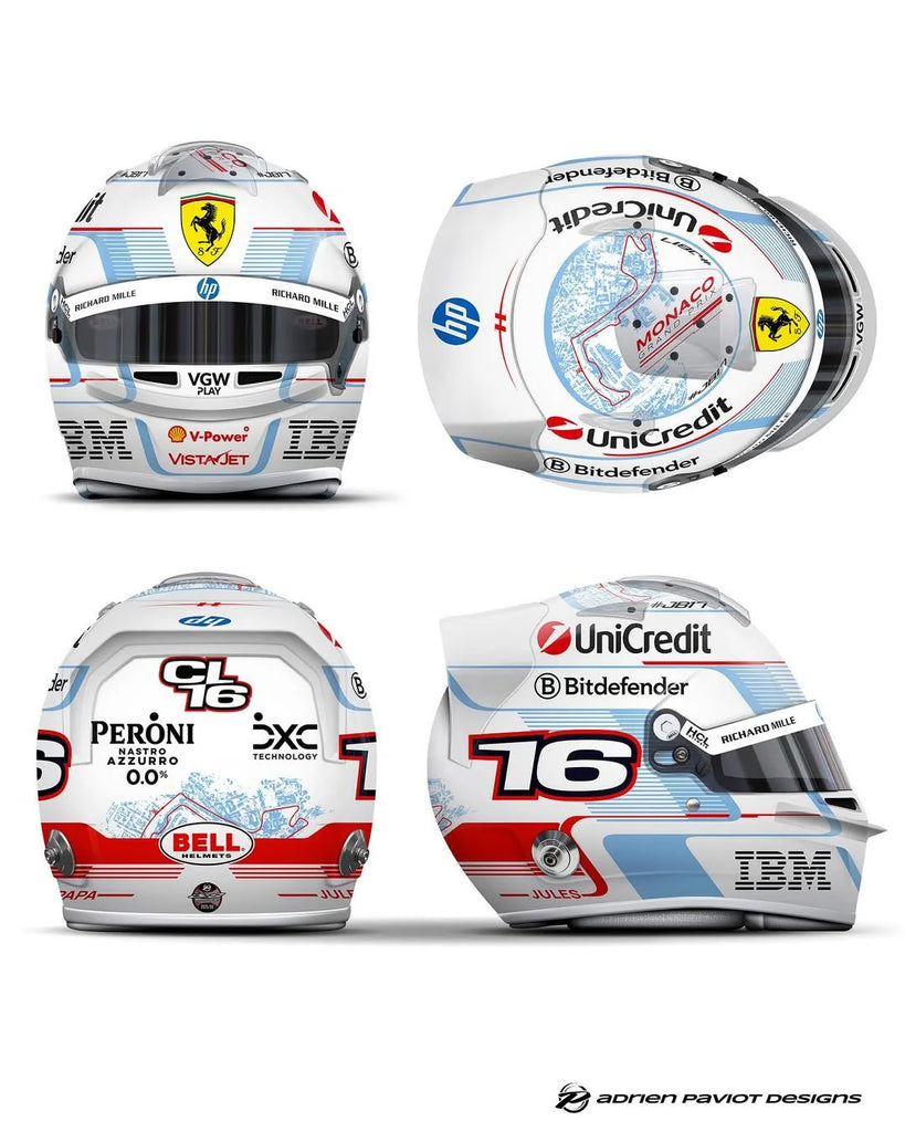 Charles Leclerc 2025 Monaco GP F1 Full-Size 1:1 Replica Helmet – Art of ...
